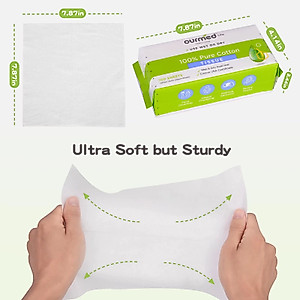 Ultra Soft Baby Dry Wipes - Ourmed Life 100% Cotton Tissues | Unscented Lint Free | Disposable Facial Towel for Sensitive Skin | 600 Count