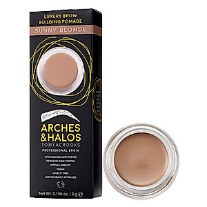 Arches & Halos Luxury Brow Building Pomade - Sunny Blonde - Tinting Brow Definer for Sculpting and Shaping Eyebrows - Soft, Smudge-Proof, Silky Texture - Lightweight Cream and Gel Blend - 0.016 oz