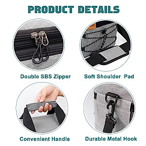 Lunch Bag for Women/Men,2-Tier Reusable Insulated Lunch Box with Adjustable Shoulder Strap, Leakproof Tote Bag Organizer for AdultsTactical Simple Modern Cooler Lunch Box for Work Picnic,Gray