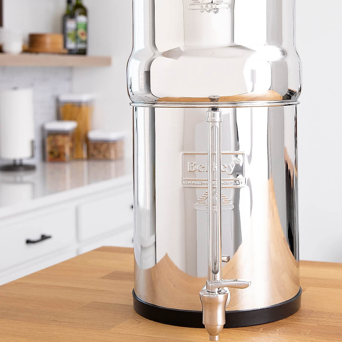 Royal Berkey Gravity-Fed Water Filter System with 2 Black Berkey Elements Plus Deluxe 10" Stainless Steel Berkey Water View Spigot