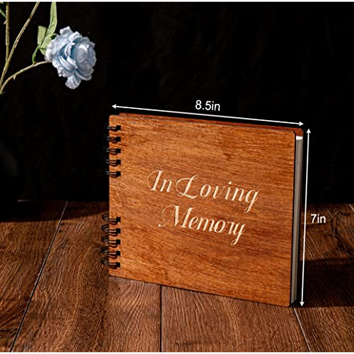 Funeral Guest Book Alternatives for Memorial Service Sign-in Memorial Books for Celebration of Life Include 4x6 Inch Thank You Cards with Envelopes Share A Memory Cards Wooden Table Sign (Brown)