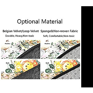 Personalized Cute Greenery Wild Jungle Safari Animals 4'x5.2' Non-Slip Area Rug with Name Text Custom Carpet Floor Mat for Bedroom Living Room Home Decoration