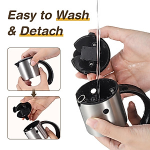 Vucchini Large Olive Oil Dispenser Bottle Kitchen Cooking Oil Dispenser Auto Flip Oil Container-Stainless Steel Leakproof Vinegar Glass Cruet (10oz and 18oz Set)