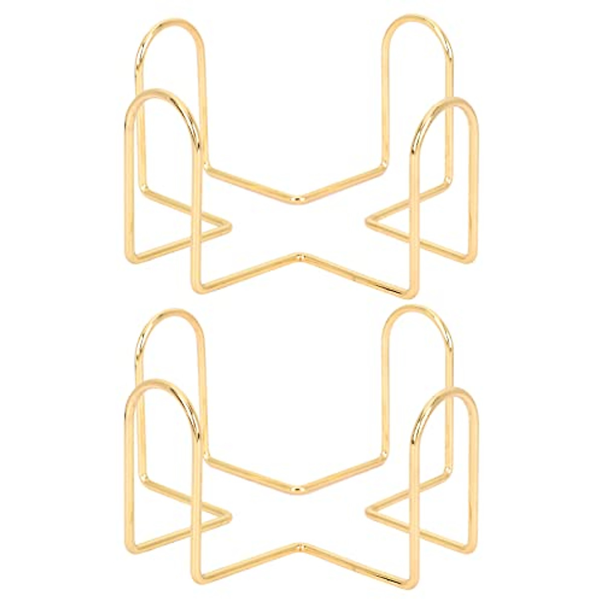 YARDWE 2Pcs Gold Metal Coaster Holder Iron Metal Holder Storage Caddy for Both Round and Square Coasters Table Home Wrought Iron Shelf Decoration
