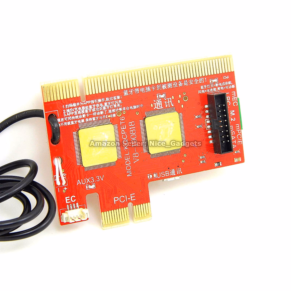 Lingvetron New V8 PCIe USB Post Test Card Motherboard Diagnostic Tester Kit Unique USB Diagnosis for PC Laptop Server All in One Mini PC Mac Android Phone Tablet Computer Analyzer Multi Ports Support