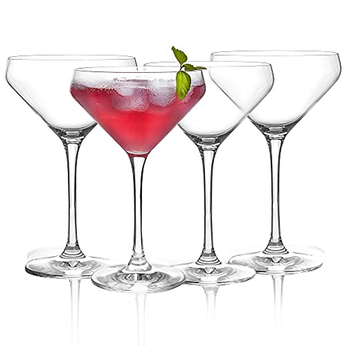 JEKOSEN Crystal Martini Cocktail Glasses 11 Ounce Set of 4 With Premium Gift Box Premium Strong Lead-Free Clear