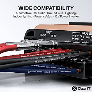 GearIT 4 Gauge Wire (50ft Each - Black/Red Translucent) Copper Clad Aluminum CCA - Primary Automotive Wire Power/Ground, Battery Cable, Car Audio Speaker, RV Trailer, Amp, Electrical 4ga AWG 50 Feet