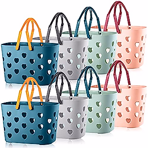Nuenen 8 Pieces Portable Shower Caddy Basket Plastic Storage Basket with Handle Shower Caddy Tote Box Heart Shower Caddy Organizer Bin for Bathroom School Dorm Kitchen Storage Room Laundry