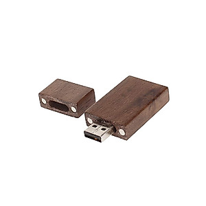 YOOGO Walnut USB Flash Drive Memory Stick Thumb Drive 2.0 with Large Walnut Photo Storage Box Hold 4X6 Photographs(up to 100 Novelty and Romantic Gift for Birthday Wedding or Other Festival (32GB)