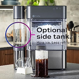 GE Profile Opal 2.0, Chewable Crunchable Countertop Nugget Ice Maker, Scoop included, 38 lbs in 24 hours, Pellet Ice Machine with WiFi & Smart Connected, Stainless Steel