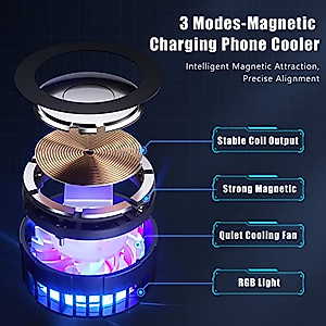BENKS Magnetic Wireless Charger Phone Cooler Radiator for iPhone 13/12 Series,Fast Wireless Charging Cooling Fan Heat Dissipation for Game Compatible with Magsafe Wireless Charging for iPhone 13/12