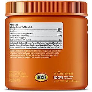 Zesty Paws Turmeric Curcumin for Dogs - for Hip & Joint Mobility Supports Canine Digestive Cardiovascular & Liver Health Coconut Oil for Skin Health with 95% Curcuminoids + BioPerine Duck, 90 Count