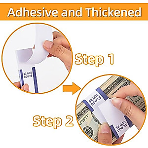PONNOR 550 Pack Money Bands for Cash Self Adhesive Wrappers for Bills 11 Colors Currency Straps for Dollar Wraps Organizer(50 of Each - 550 Assorted)