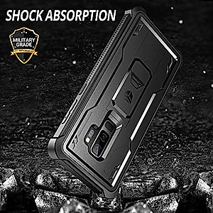 Dexnor for Samsung Galaxy S9+ Plus Case, [Built in Screen Protector and Kickstand] Heavy Duty Military Grade Protection Shockproof Protective Cover for Samsung Galaxy S9 Plus Black