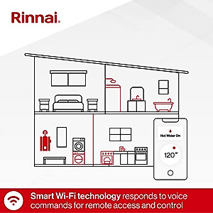 Rinnai RSC160eP Smart-Circ Condensing Gas Tankless Water Heater, Super High Efficiency Plus Propane Heater, Up to 9 GPM, Outdoor Installation, 160,000 BTU