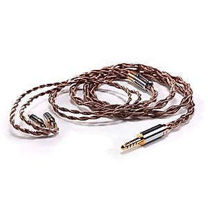 DD ddHiFi BC130B (Air Nyx) OCC HiFi Earphone Upgrade Cable with Shielding Layer, 4.4mm Straight Plug, MMCX Connector, Standard Length 120cm Long