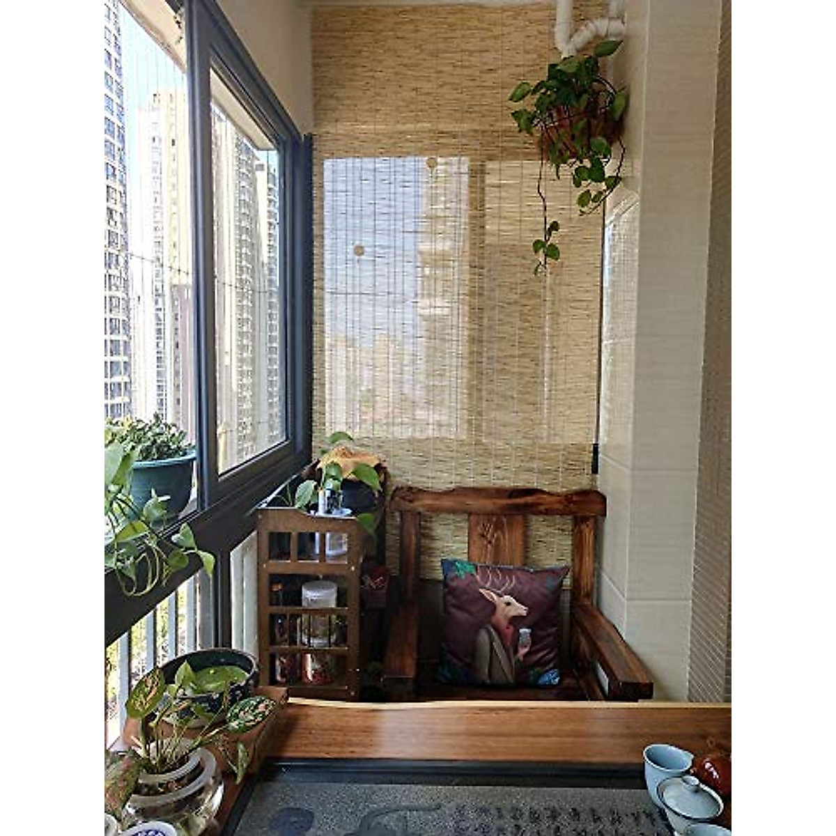 WGE Pergola Cover Indoor/Outdoor Shade Netting, Reed Privacy Screen Garden Fence, Sun Shade for Garden, UV Block (Size : 1.2×1m)