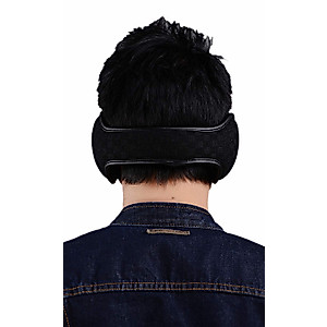 Kedofe Ear Warmers For Men Women Foldable Fleece Unisex Winter Warm Earmuffs Outdoor Skiing,Biking (Black knit)