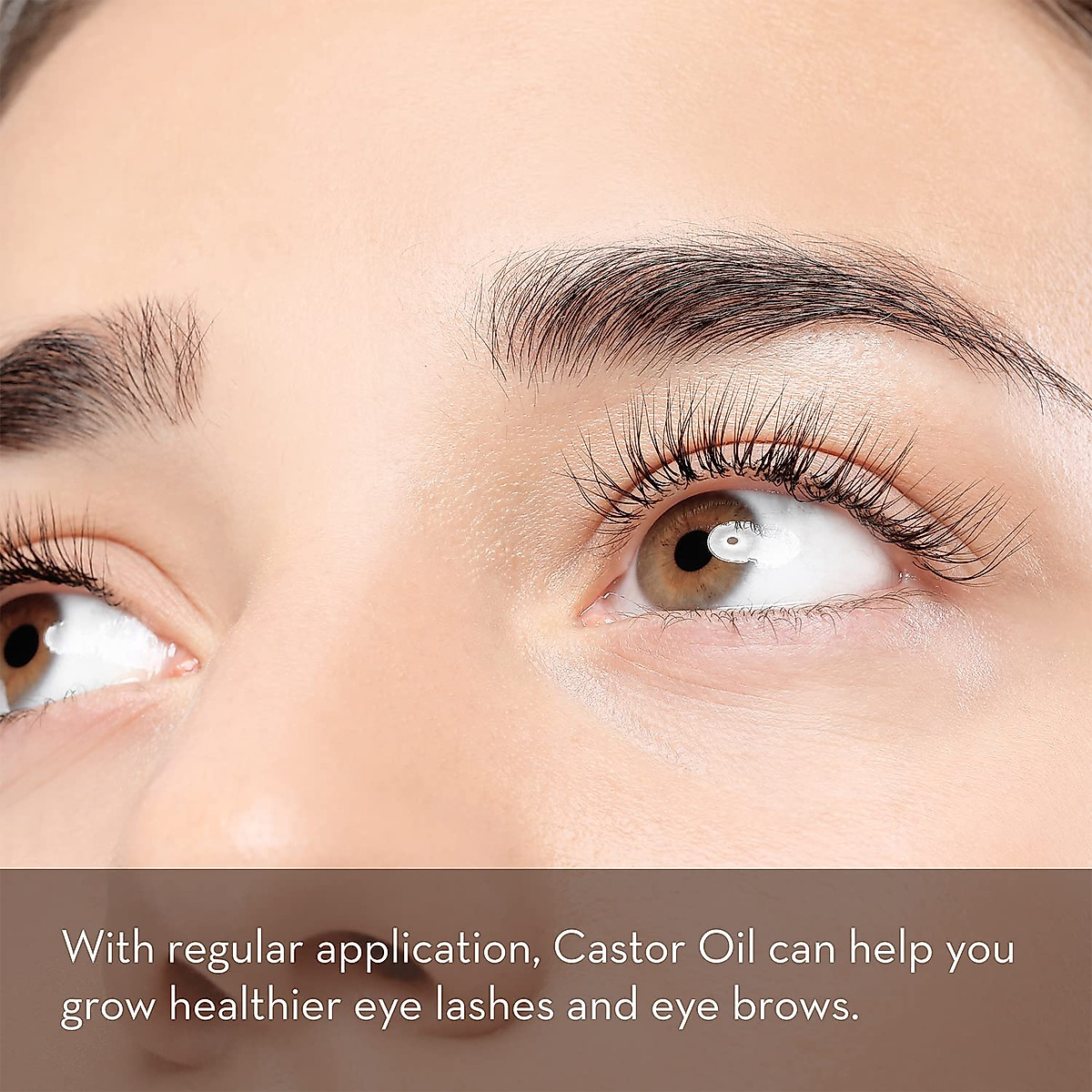 Castor Oil for Eyelashes and Eyebrows - Brow and Lash Growth Serum - Organic Hexane Free Cold Pressed Unrefined - 1 fl oz - Pure Body Naturals