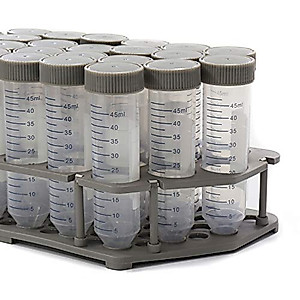 ULAB Scientific Autoclavable 50ml Conical Centrifuge Tubes Sterilized with PP Racks, Falcon Tubes, Vol.50ml 30x115mm, Blue Printed Graduated Marks, Assembled Leak-Proof Screw Cap, Pack of 25, UCT1002