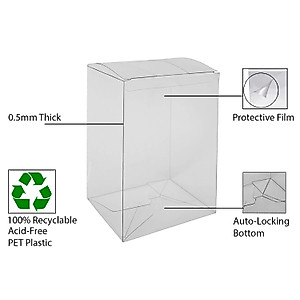 Viturio Plastic Box Protector Cases Compatible with Funko Pop! 6" Inch Vinyl (5 Pack) Clear .50mm Thick