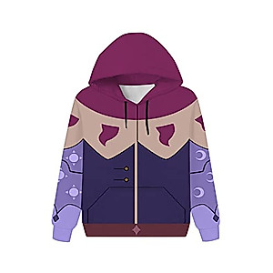 Finbald Adult The Owl House Raine Whispers Hoodie Cosplay Costume Jacket Sweatshirt Coat for Men Woment