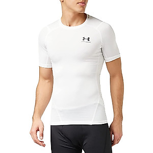 Under Armour Men's Armour HeatGear Compression Short-Sleeve T-Shirt , White (100)/Black, Small