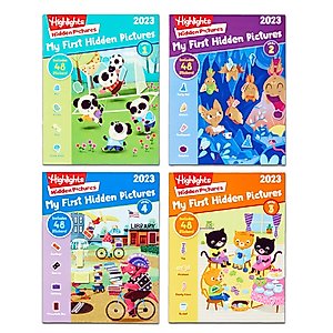 Highlights for Children My First Hidden Pictures 2022 Activity Books for Kids Ages 3-6, 4-Book Set of Travel-Friendly Screen Free Seek and Find Fun with Stickers