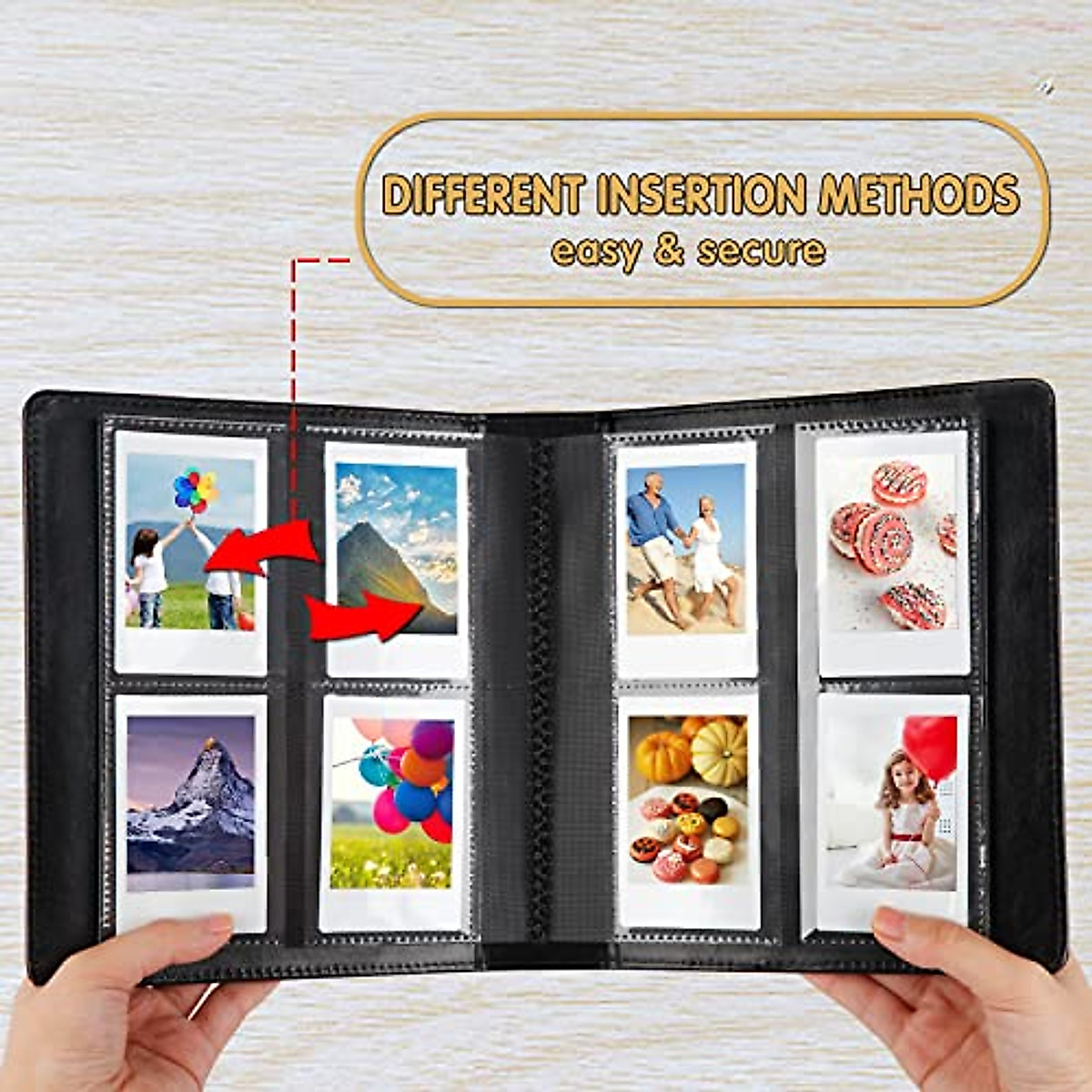 288 Vertical Photos for Instax Mini Photo Album, Front Window, Photo Album 2x3 For Fujifilm Instax Mini Film 7s 8 9 11, Polaroid 300, HP Sprocket, K-pop Photocards (Silver)