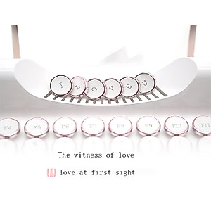 ZYQM Retro Typewriter Mechanical Wireless Keyboard with Tablet Stand, Bluetooth Connection, Artistic dot Keys (White)