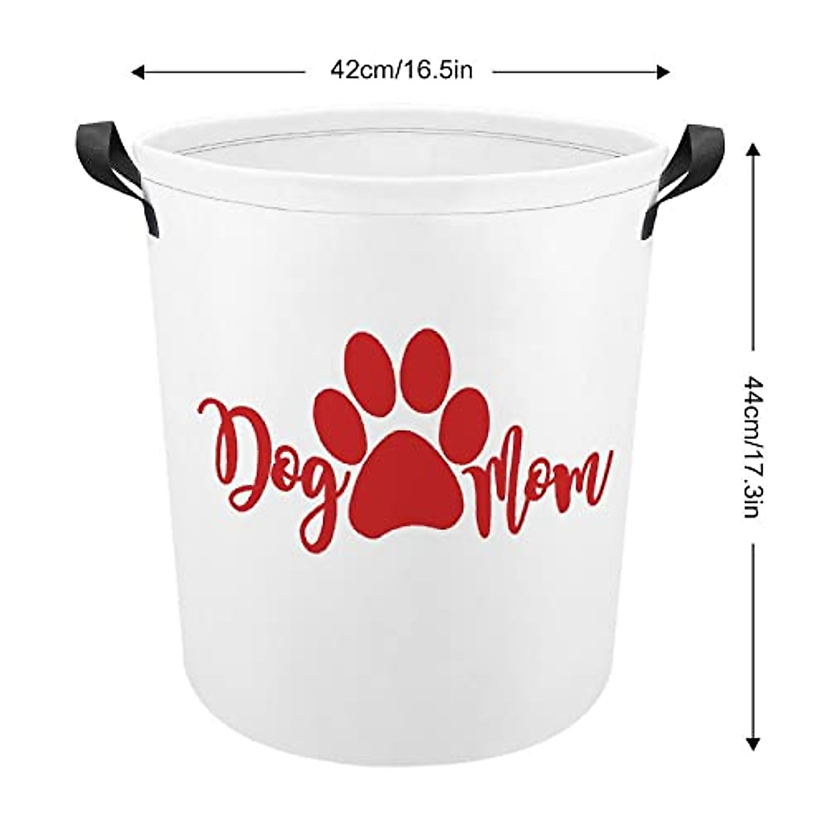 Dog Mom Large Laundry Basket Hamper Bag Washing with Handles for College Dorm Portable