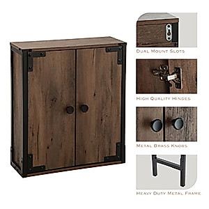 Landia Home Wall Mounted Bathroom Cabinet for Storage, Industrial Themed with a Steel Frame and Adjustable Shelf