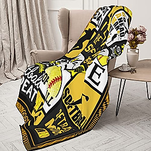Softball Blanket 50''x60'' Softball Gift Blanket Super Soft Warm and Comfortable Throw Blanket for Fall Winter Spring All Season-1