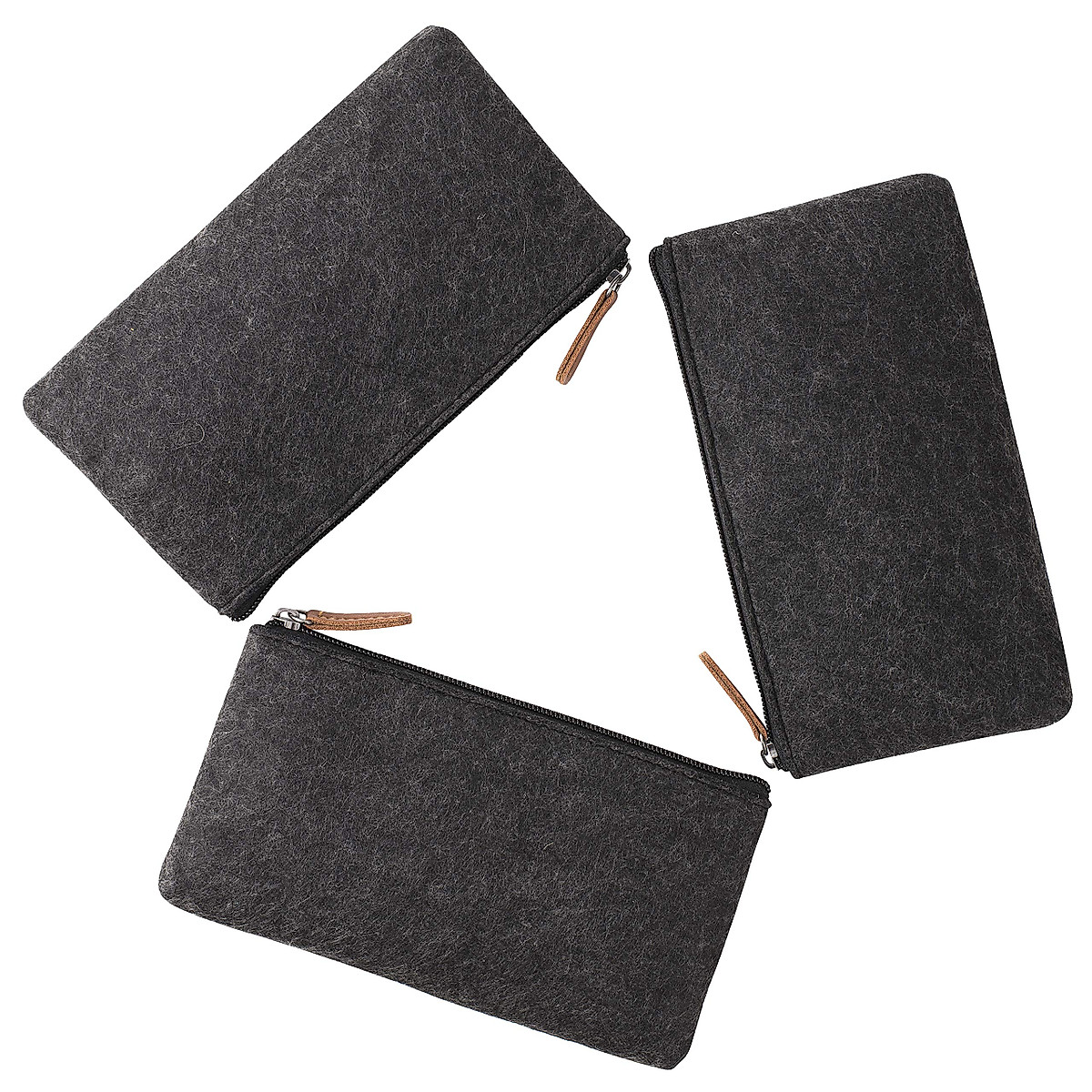 Mr. Pen- Pencil Case, Pencil Pouch, 3 Pack, Blue, Felt Fabric Pencil Case, Pen Bag, Pencil pouch Small, Pen Case, School Supplies, Pencil Case, Pencil Bags, Pen Pouch, Pencil Pouches with Zipper