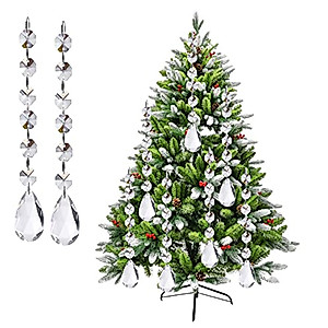 WAZHRMGHG 30PCS Clear Acrylic Crystal Ornament Beads Garland Chandelier Hanging Crystals For Wedding Party Celebration Christmas Tree Decor