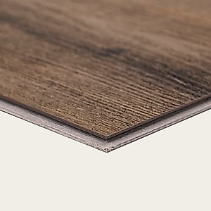 MSI Rutledge 7 in. x 48 in. x 20 MIL Luxury Vinyl Flooring, Rigid Core Planks, LVT Tile, Click Lock Floating Floor, Waterproof LVT, Wood Grain Finish, CASE, Autumn Woods Brown, 23 Square Feet