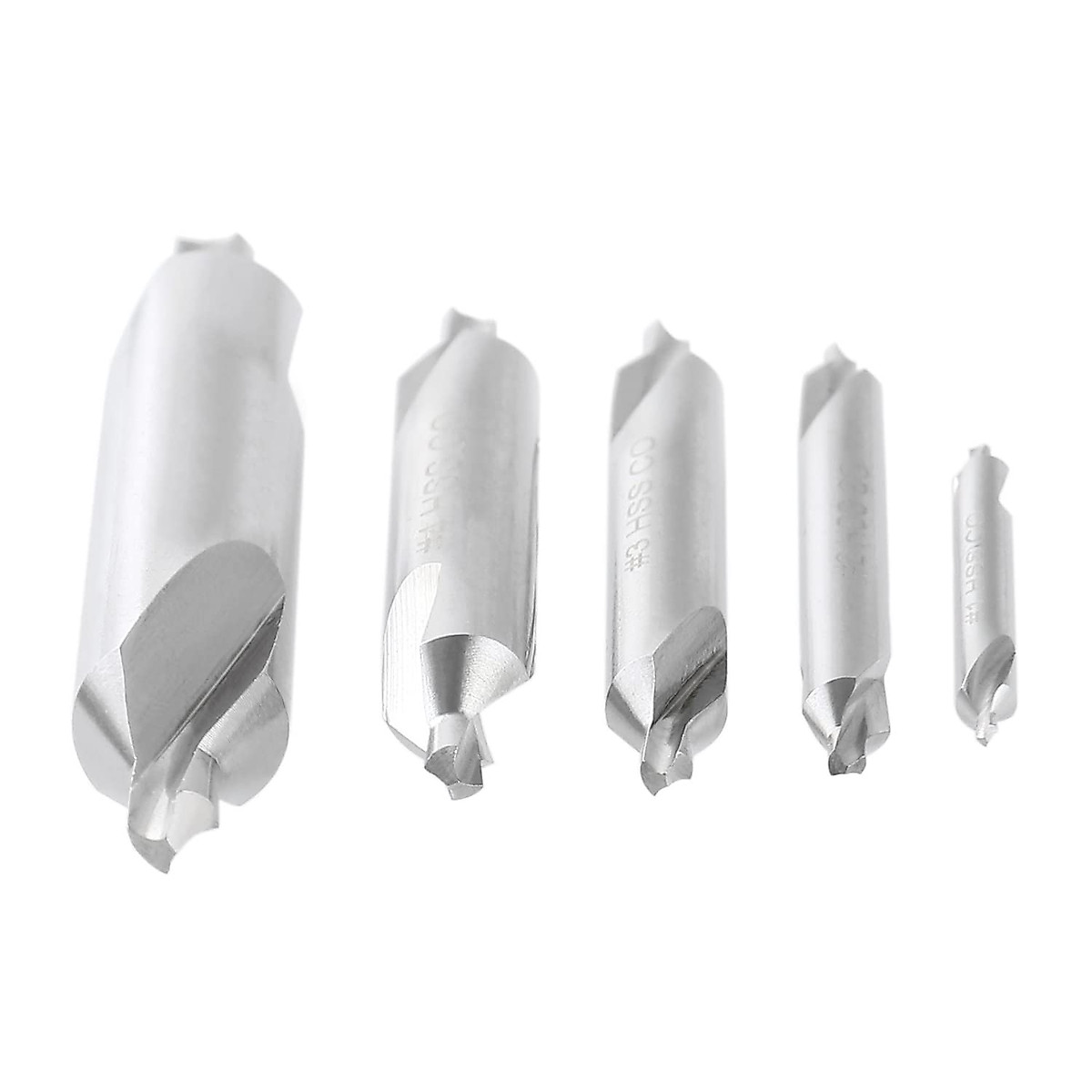 Accusize Industrial Tools 5pc ANSI M42 (H.S.S. + 8% Cobalt) Center Drill Set, 0556-5500