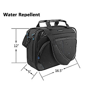 KROSER Laptop Bag 15.6 Inch Laptop Briefcase Laptop Messenger Bag Water Repellent Computer Case Laptop Shoulder Bag Durable Tablet Sleeve with RFID Pockets for Business/College/Women/Men-Black/Blue