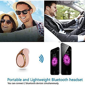 AIYIBEN Wireless Headphones Portable Bluetooth Single Earbuds Smallest Cordless Hands-Free Mini Earphones Headset with Mic & Noise Reduction for Phones (Skin)