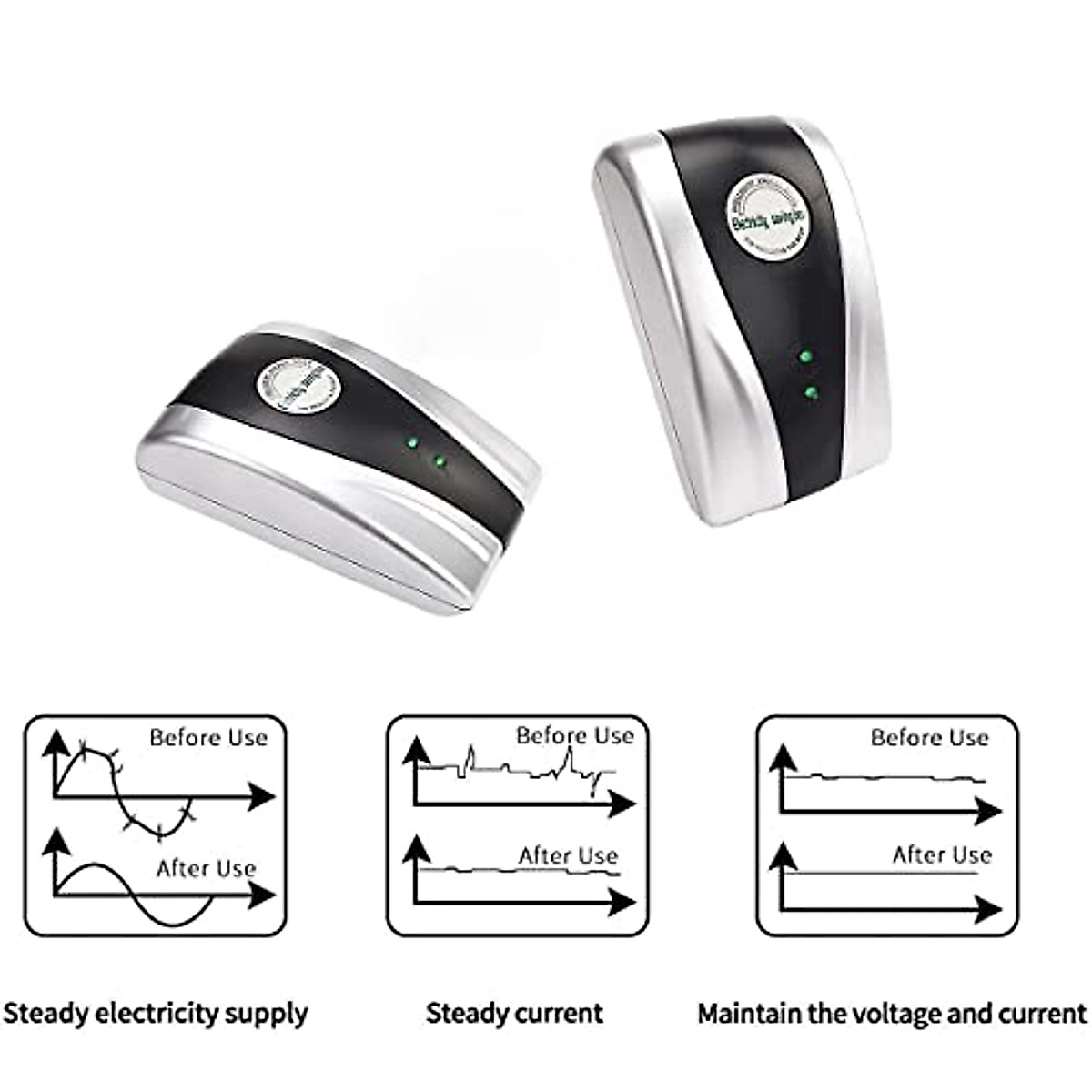 Duvik Power Saver, Energy Saver, Electricity Reducer Power Saving Box US Plug 90V-250V 30KW for Household Office Market 6 Pack, black