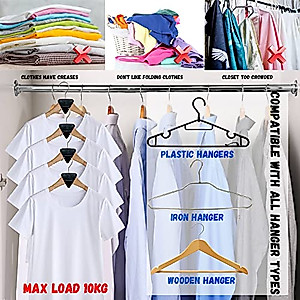 2023 New Clothes Hanger Connector Hooks, 18-Packs Black Universal Hanging Hook, Max Load 10kg, Organize Closet Save More Space (B)