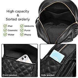 I IHAYNER Mini Backpack for Women Leather Backpack Purse Small Backpack for Teen Girls Lightweight Travel Satchel Bag Black