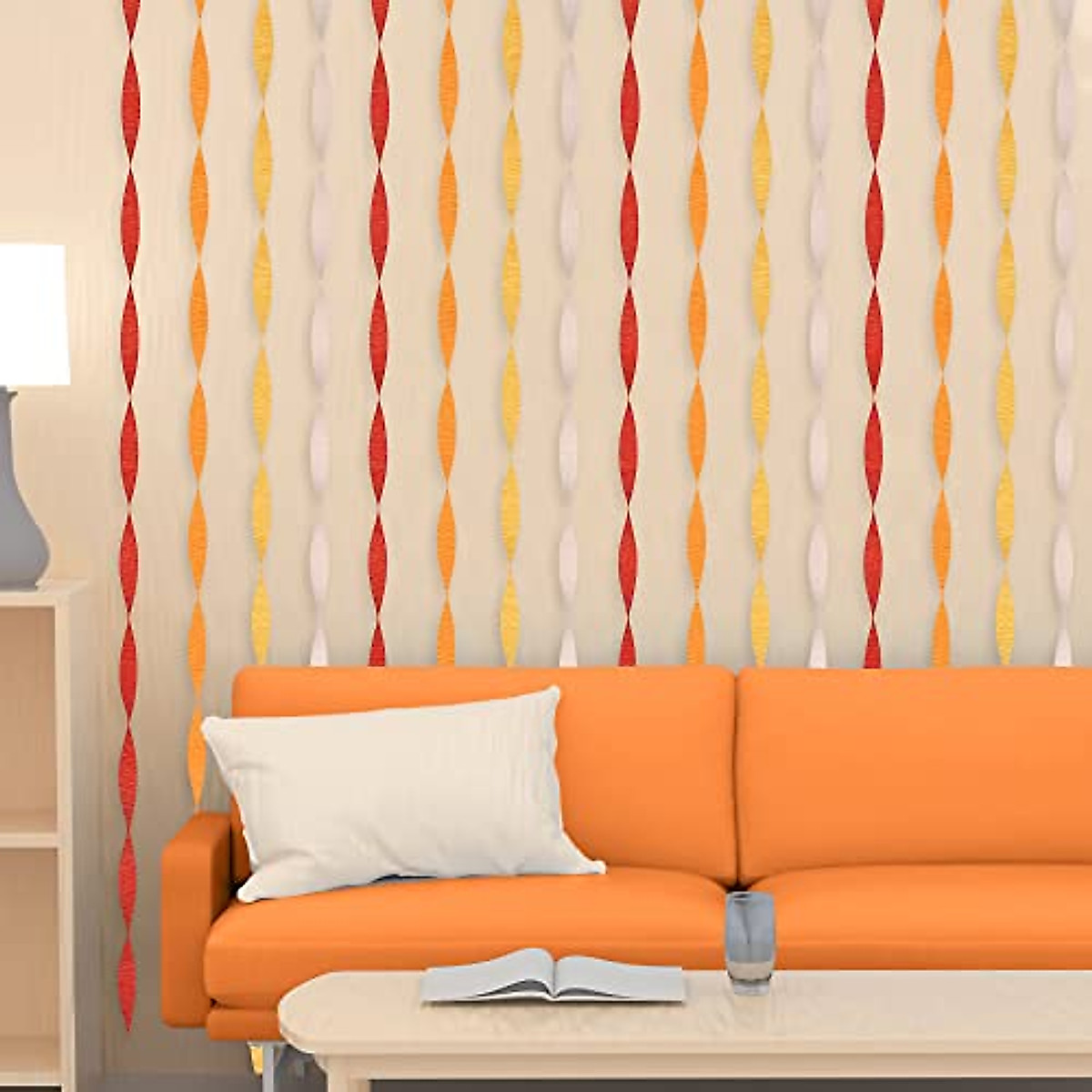 HDO Crepe Paper Streamers, 8 Rolls 656 Ft Party Streamers Kit, Pink Yellow Orange Red Streamer for Birthday Anniversary Baby Shower Bridal Shower Thanksgiving Party Decoration 1.8 Inch x 82 Ft/Roll