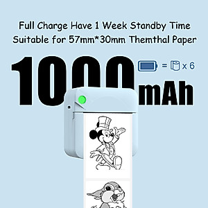 Pocket Mini Printer - BAISHUN Portable Wireless Bluetooth Thermal Photo for iOS Android Mobile Phone, Inkless Printing Gift Study Notes Label Receipt, 6 Rolls Paper,