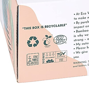 ECO WAVE Baby Wipes, 100% Biodegradable & Compostable Eco-Friendly Bamboo Water Wipes, Unscented, Hypoallergenic, Vegan, Alcohol-Free, Suitable For Sensitive Skin, 768 Wipes