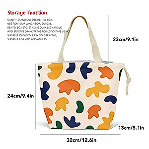 Pykfrhh Lunch Bag Women, Lunch Tote, Reusable, Waterproof, Drawstring Lunch Bag Box for, Adults, Women, Picnic, Work, Beach, Travel, Fruit Strawberry Lemon Orange Decor