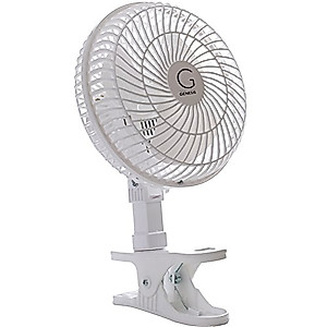 Genesis 6-Inch Clip Convertible Table-Top & Clip Fan Two Quiet Speeds - Ideal For The Home, Office, Dorm, More White (A1CLIPFANWHITE)