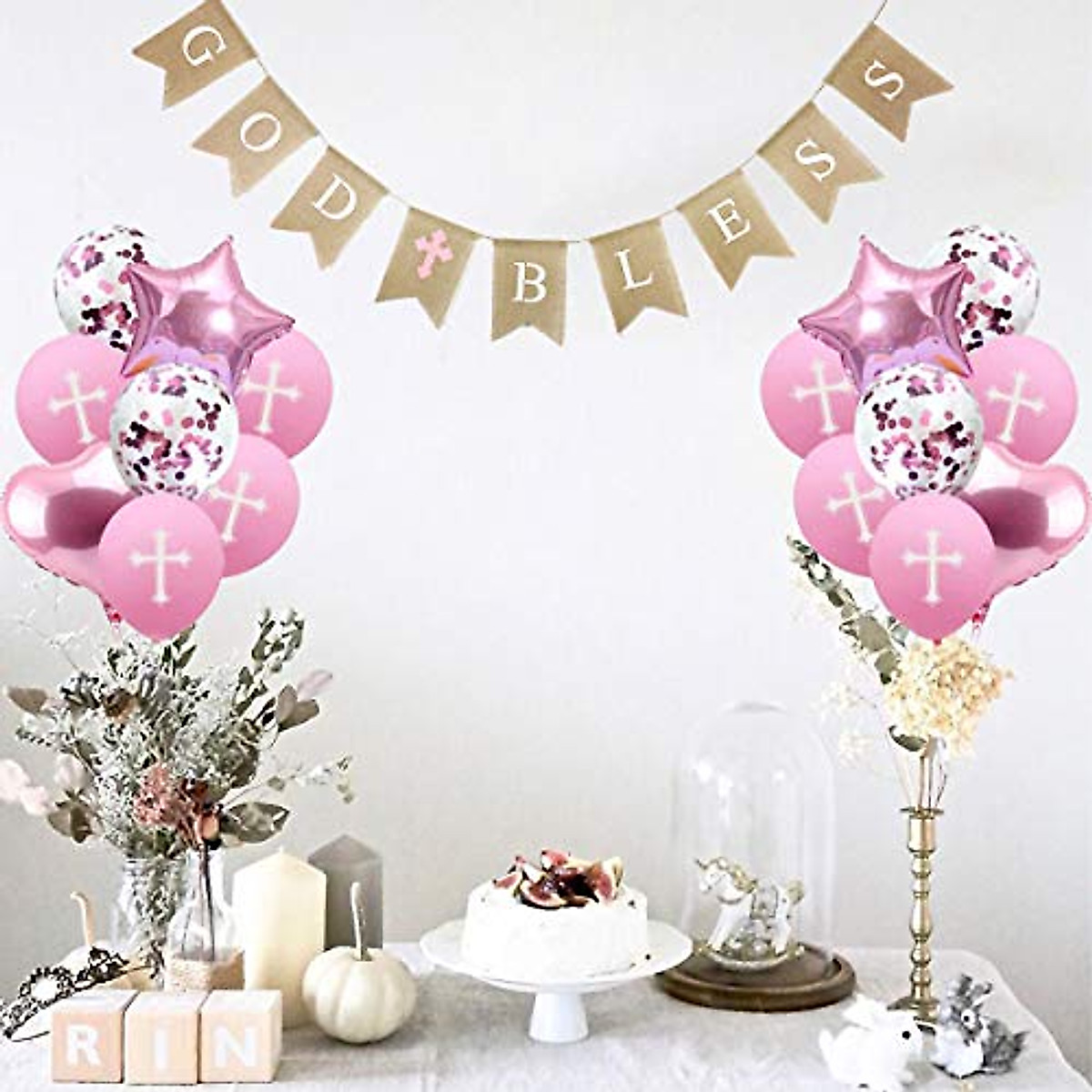 God Bless Banner Baptism, Baptism Decorations Girl, Confirmation Balloons, First Communion Balloons, Cross Balloons for Baptism, Baptism Cross Balloons, Baptism Decorations, Baby Shower