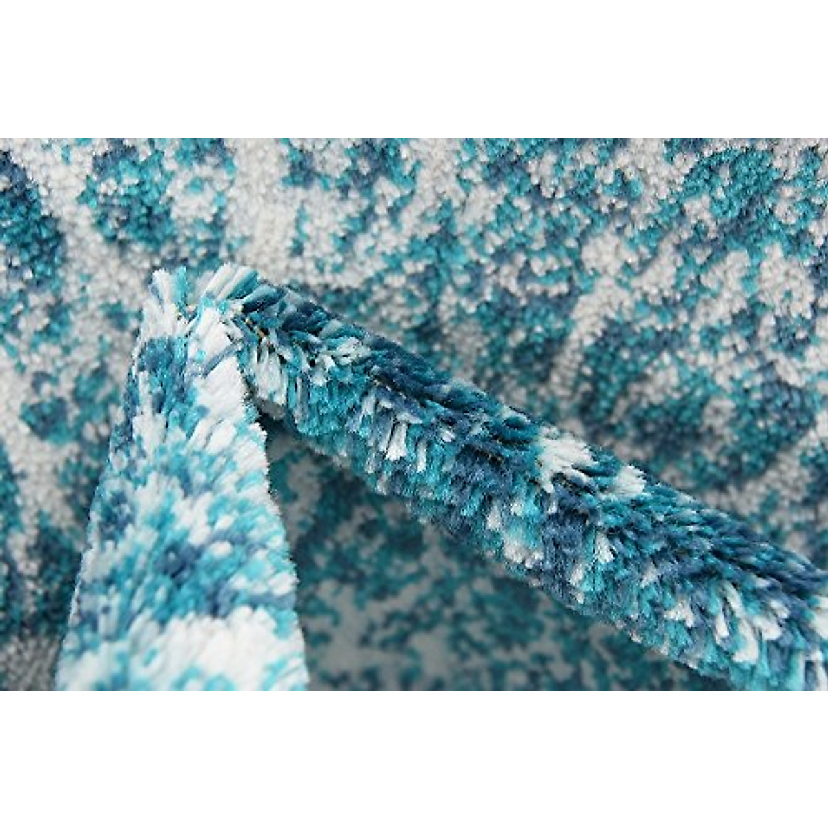 Unique Loom Sofia Collection Area Rug - Grace (2' x 6' 9" Runner, Turquoise/ Ivory)