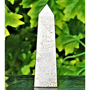 Superb Natural Polished Brown King Cobra Jasper Quartz Crystal Stone 4 Faceted Obelisk Tower (180mm/870gm) Point Minerals Specimen Chakra Healing Charged Metaphysical